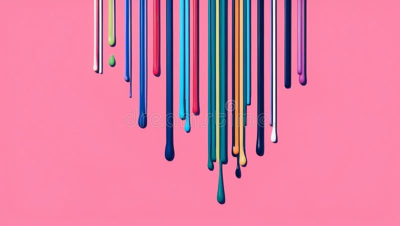 Flat Aesthetic Linear Dripping Multicolor Paint on Pin Ai Generated ...