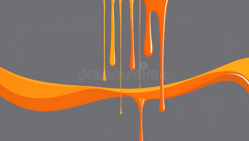Flat Aesthetic Linear Dripping Orange Paint on Grey Ba Ai Generated ...