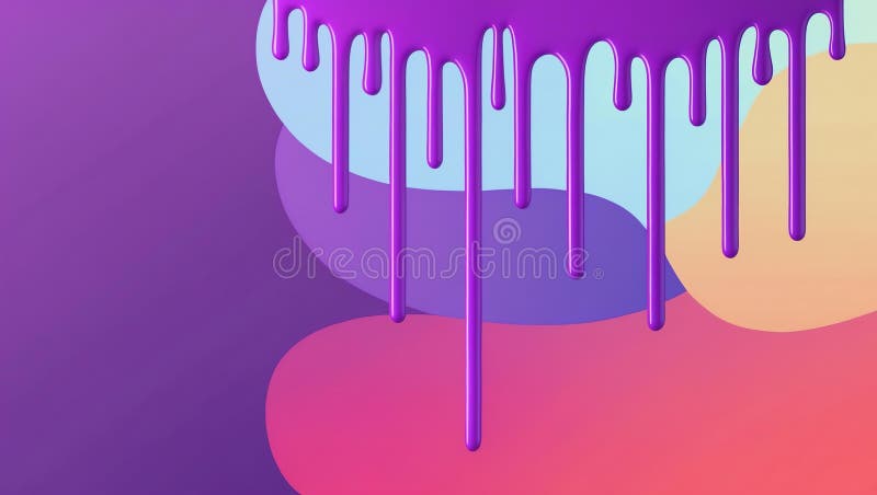 Flat Aesthetic Linear Dripping Purple Paint on Multico Ai Generated ...