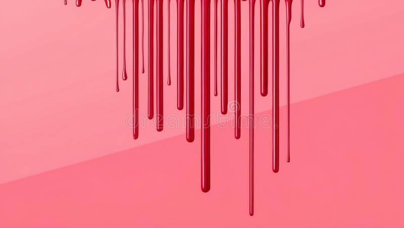 Flat Aesthetic Linear Dripping Red Paint on Pink Backg Ai Generated ...