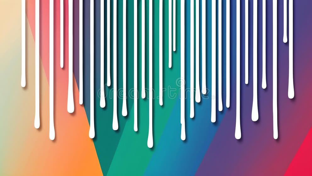 Flat Aesthetic Linear Dripping White Paint on Multicol Ai Generated ...