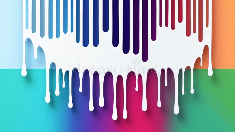 Flat Aesthetic Linear Dripping White Paint on Multicol Ai Generated ...