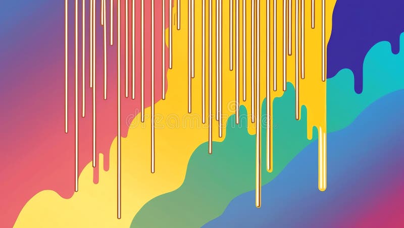 Flat Aesthetic Linear Dripping Yellow Paint on Multico Ai Generated ...