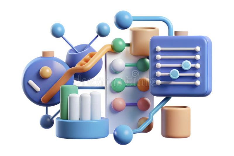 Flat Ai Driven Bioinformatics Elements Concept As Abstract Elements Representing Bioinformatics