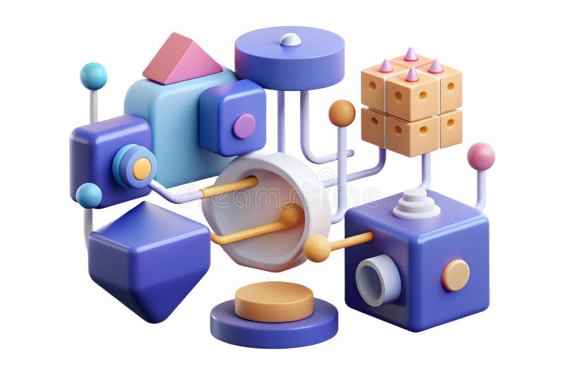 Flat Ai Driven Data Flow Elements Concept As Abstract Elements Featuring Dynamic Data Streams