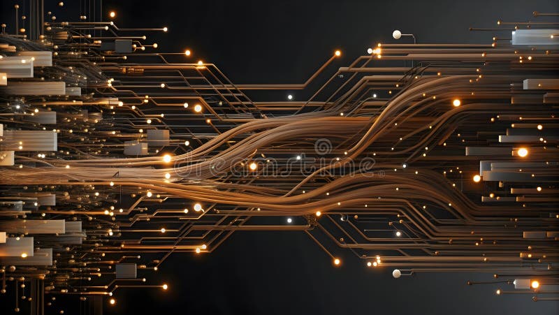 Flat Ai Driven Data Flow Elements Concept As Abstract Elements Featuring Dynamic Data Streams