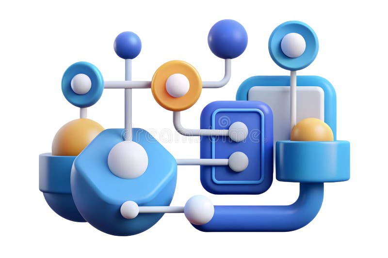 Flat Ai Driven Data Flow Elements Concept As Abstract Elements Featuring Dynamic Data Streams