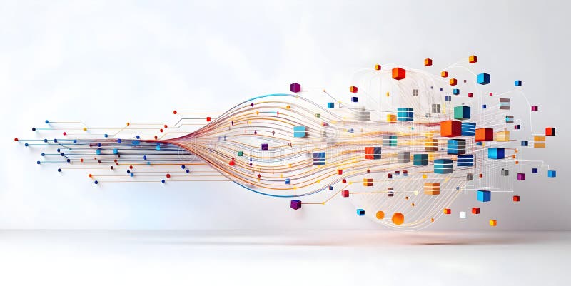 Flat AI Driven Data Flow Elements Concept As Abstract Elements ...