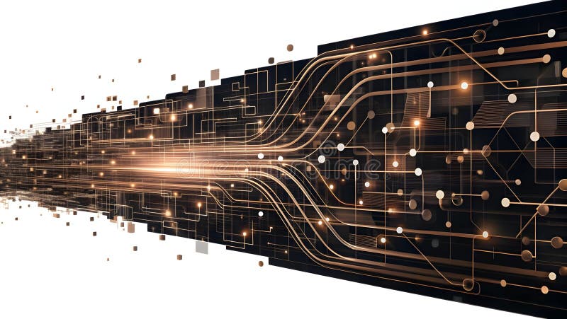 Flat Ai Driven Data Flow Elements Concept As Abstract Elements Featuring Dynamic Data Streams
