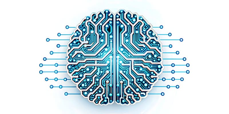 Flat AI Driven Digital Brain Elements Concept As Abstract Elements ...