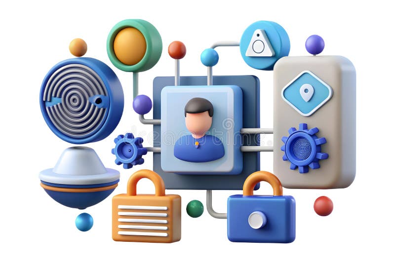 Flat AI Driven Digital Identity Elements Concept As Abstract Elements ...