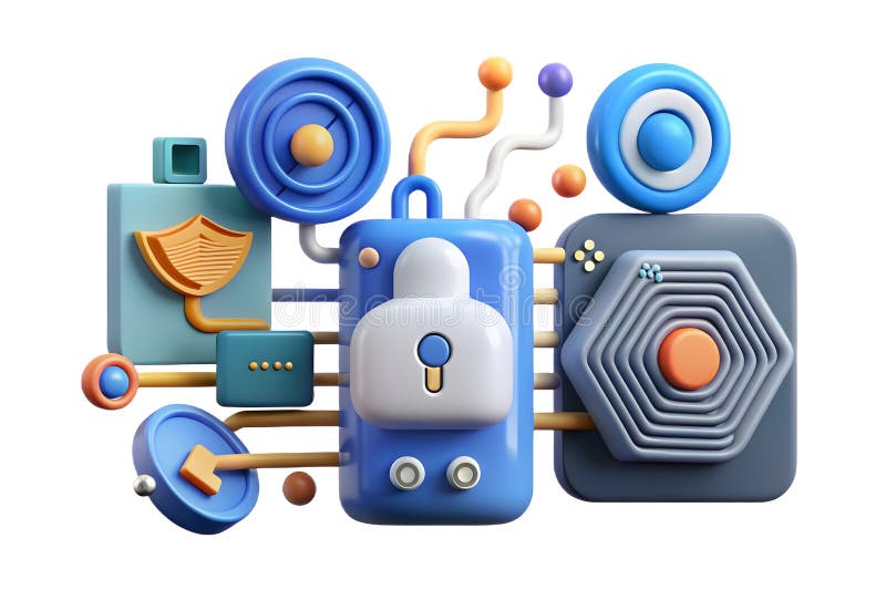 Flat AI Driven Digital Identity Elements Concept As Abstract Elements ...