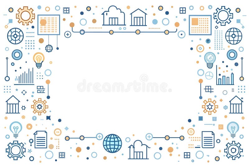 Flat Ai Driven Language Processing Frame Concept As A Clean Border Frame With Abstract Language