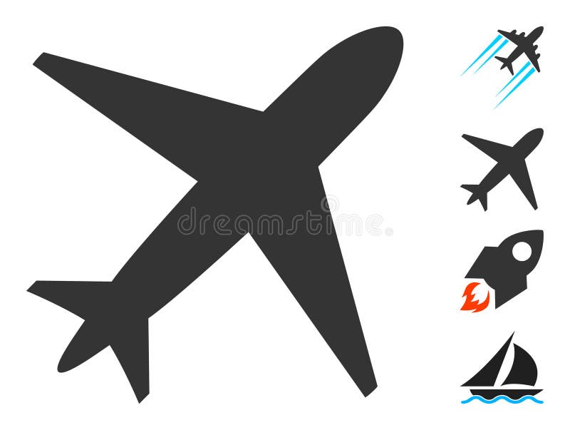 Flat Airplane Vector Icon Illustration Stock Vector - Illustration of ...