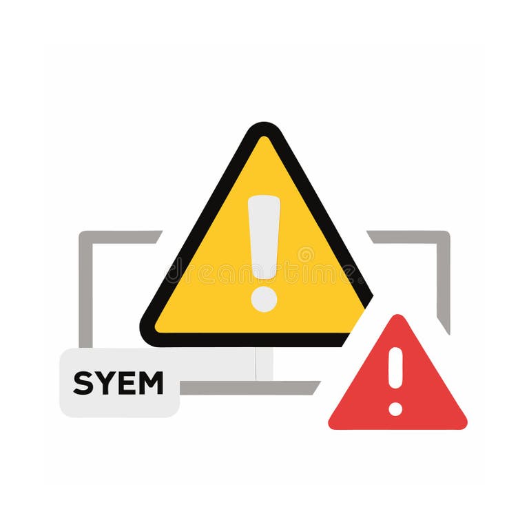 Flat Alert Notification with Yellow Triangle Stock Vector ...