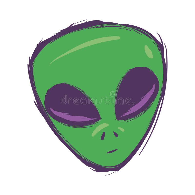 Flat alien face stock vector. Illustration of space - 273167241