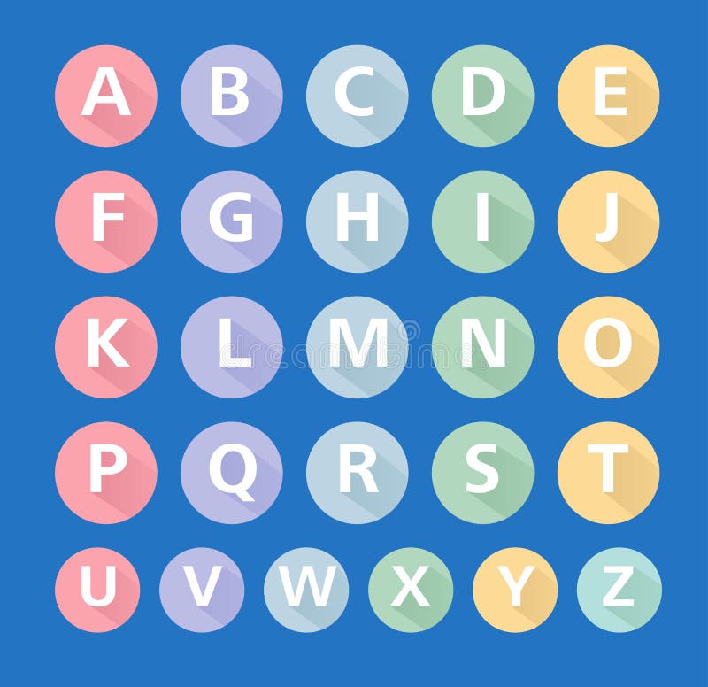 Flat icons alphabet. stock vector. Illustration of modern - 39592115