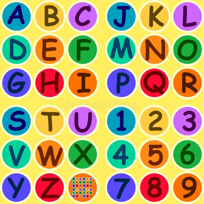 Flat Alphabet Rounded. Isolated Vector Illustration Symbol Abc Stock ...