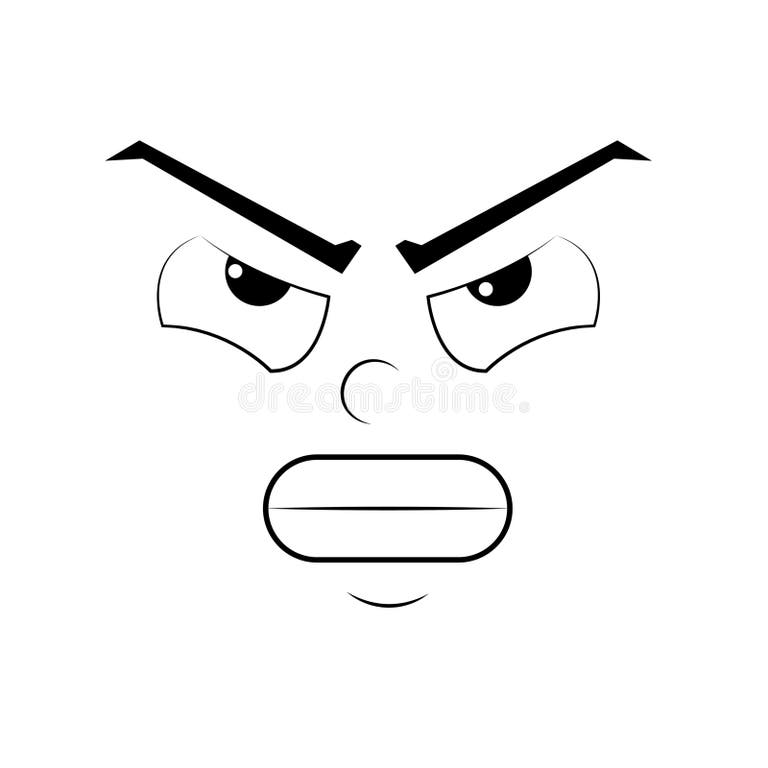 Flat Angry Expression Emote Avatar Stock Vector - Illustration of ...