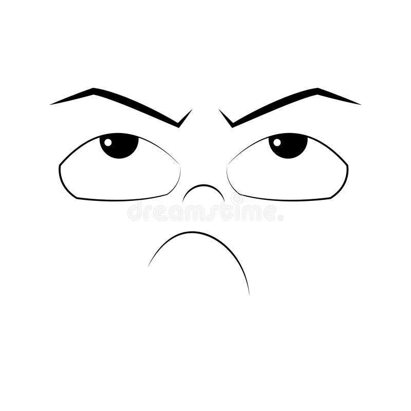 Flat Angry Expression Emote Avatar Stock Illustration - Illustration of ...