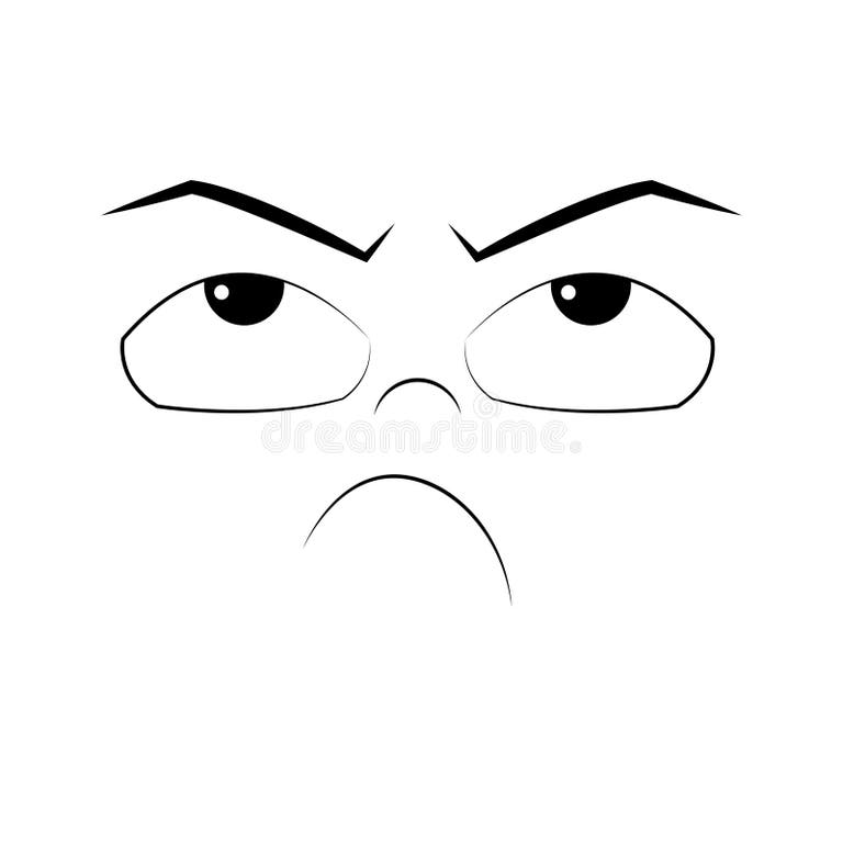 Flat Angry Expression Emote Avatar Stock Illustration - Illustration of ...