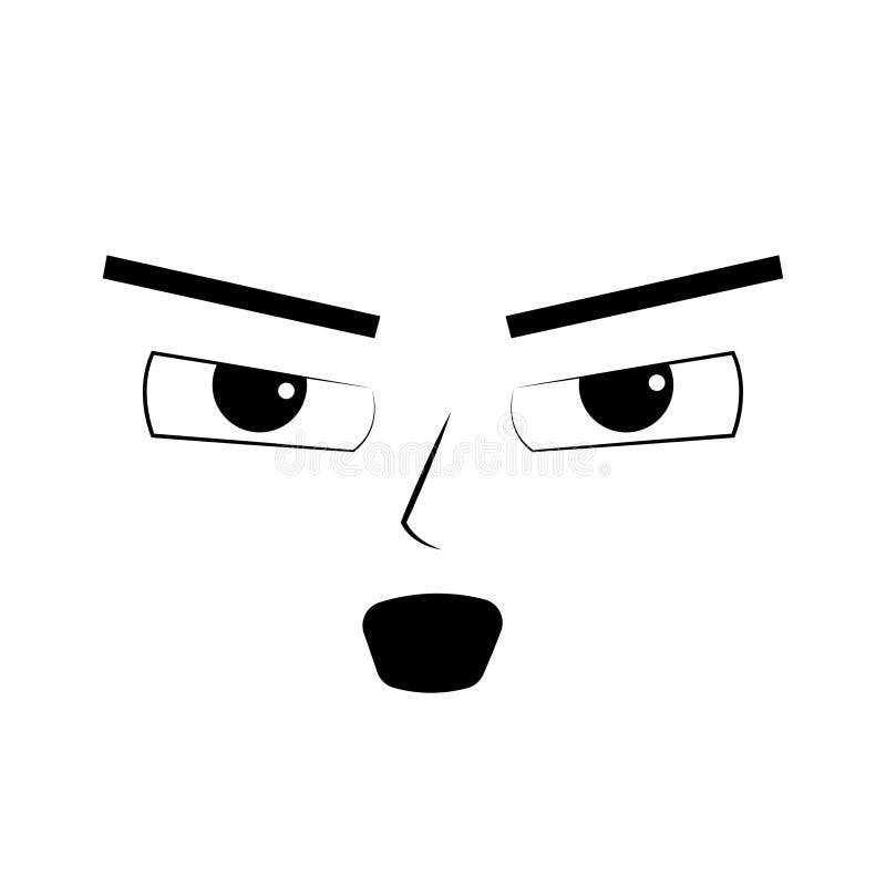 Flat Angry Expression Emote Avatar Stock Illustration - Illustration of ...