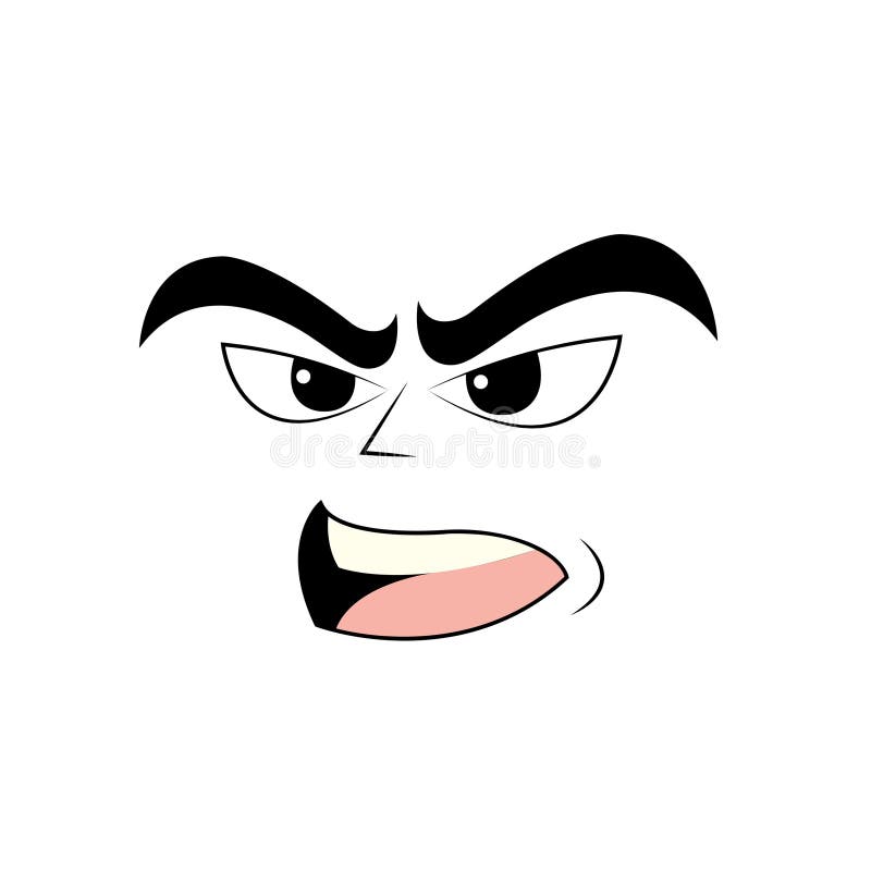 Flat Angry Expression Emote Avatar Stock Illustration - Illustration of ...