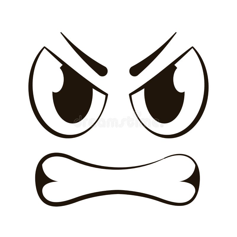 Flat Angry Expression Emote Avatar Vector Stock Vector - Illustration ...