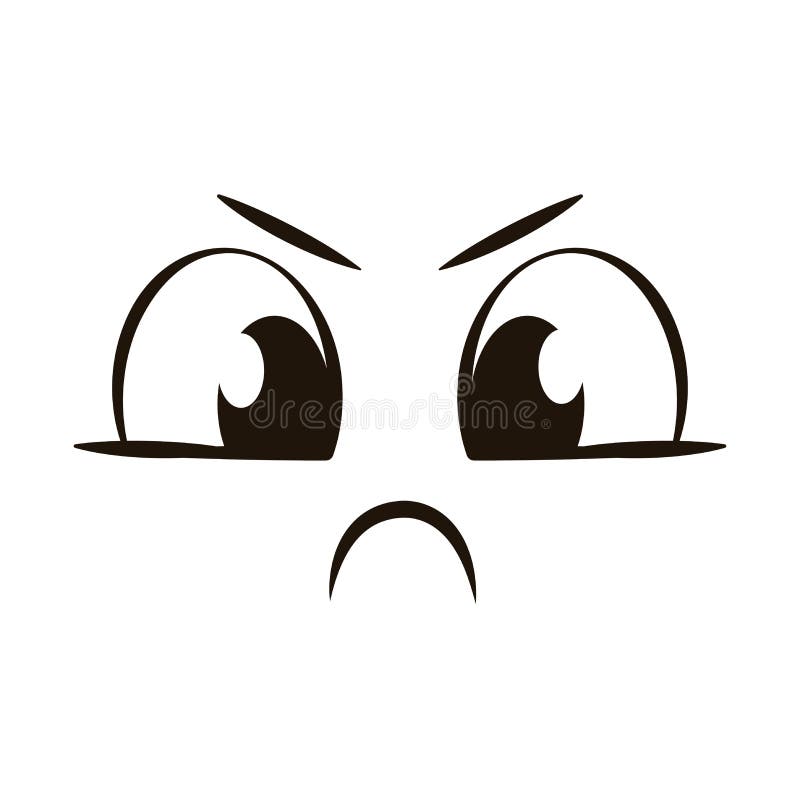 Flat Angry Expression Emote Avatar Vector Stock Vector - Illustration ...