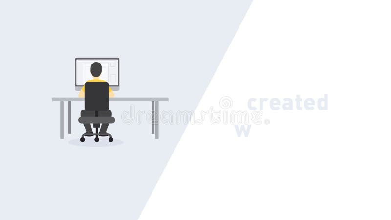 Flat Animation Emergence of a Person Working at a Computer Stock Video ...