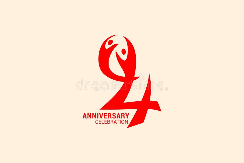 Flat 94 Anniversary Logo Template Design Logotype Stock Vector ...