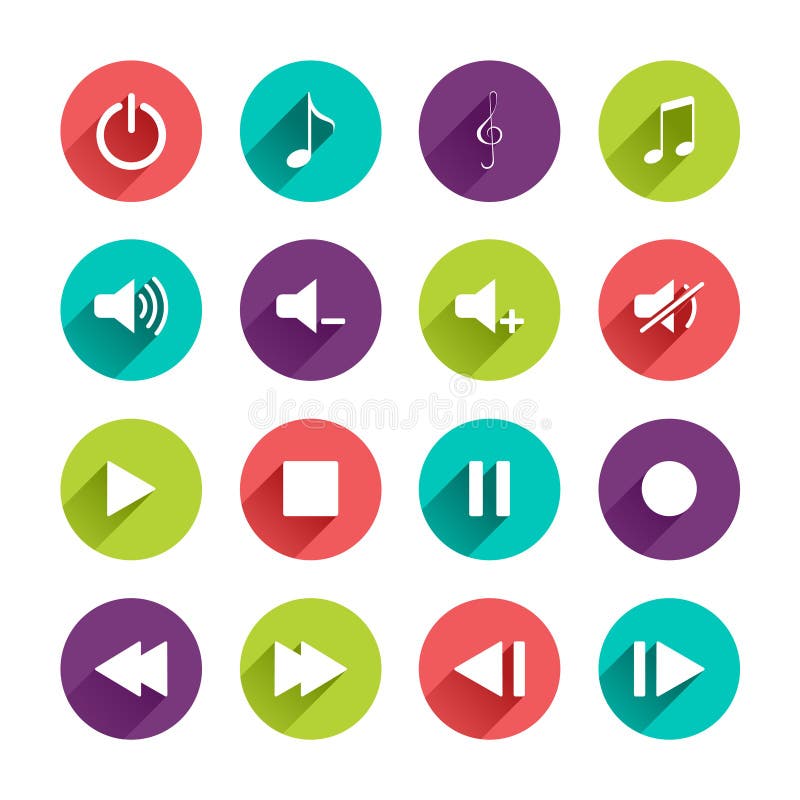 Flat Application Icons Set stock vector. Illustration of internet ...
