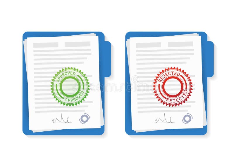 Flat Approved Rejected Document for Report Design. Vintage Vector ...