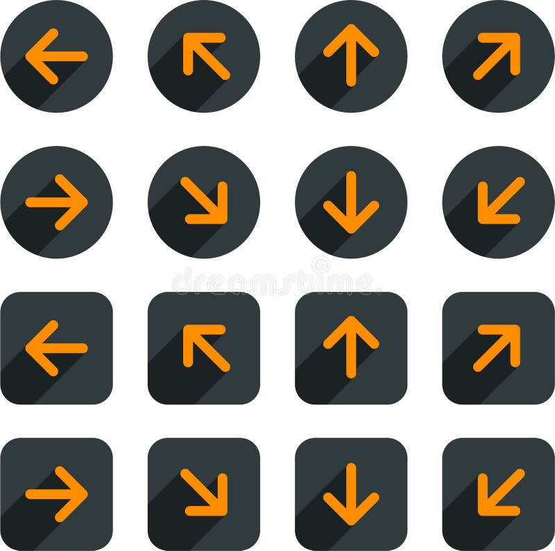Flat arrow icons. stock vector. Illustration of forward - 50046211
