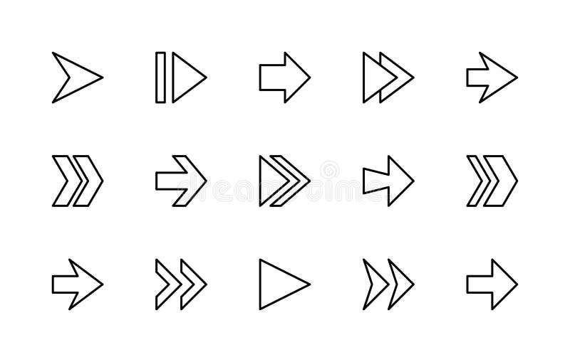 Flat Arrows Related Vector Linear Icons Set. Isolated Icon Collection ...