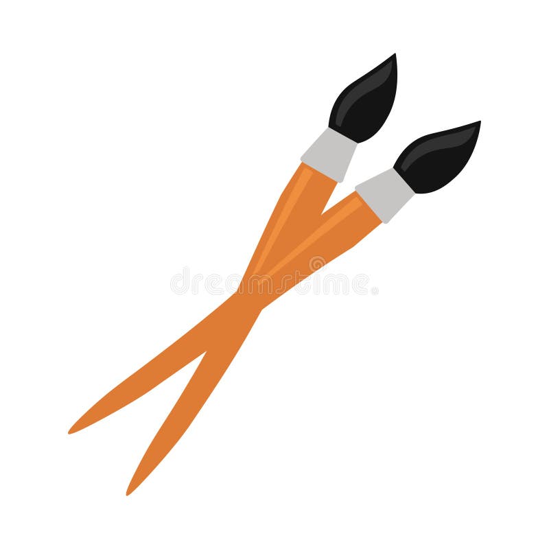 Flat Art Brushes Icon for Drawing Illustration Stock Illustration ...