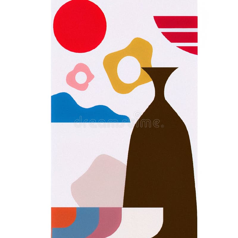 Flat art poster design stock illustration. Illustration of paint ...