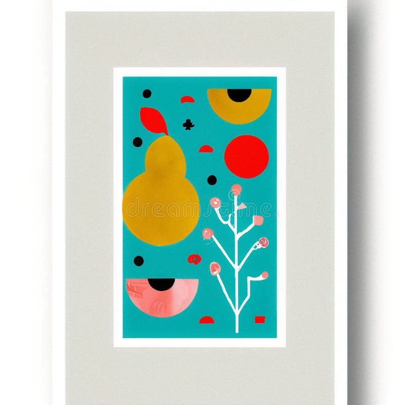 Flat art poster design stock illustration. Illustration of element ...