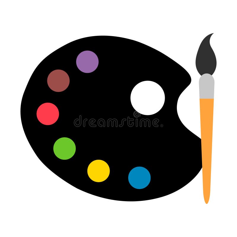 Flat Art Tool Palette with Paints Color, Artist Web Design Graphic ...