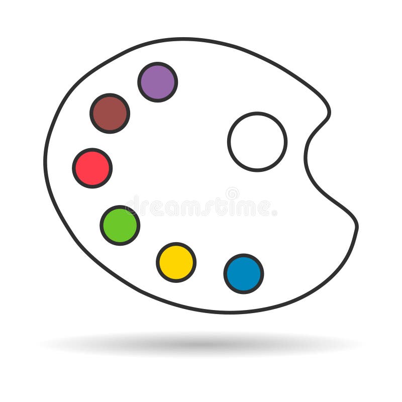 Flat Art Tool Palette with Paints Color Shadow, Artist Web Design ... Flat Art Tool Palette with Paints Color Shadow, Artist Web Design ...