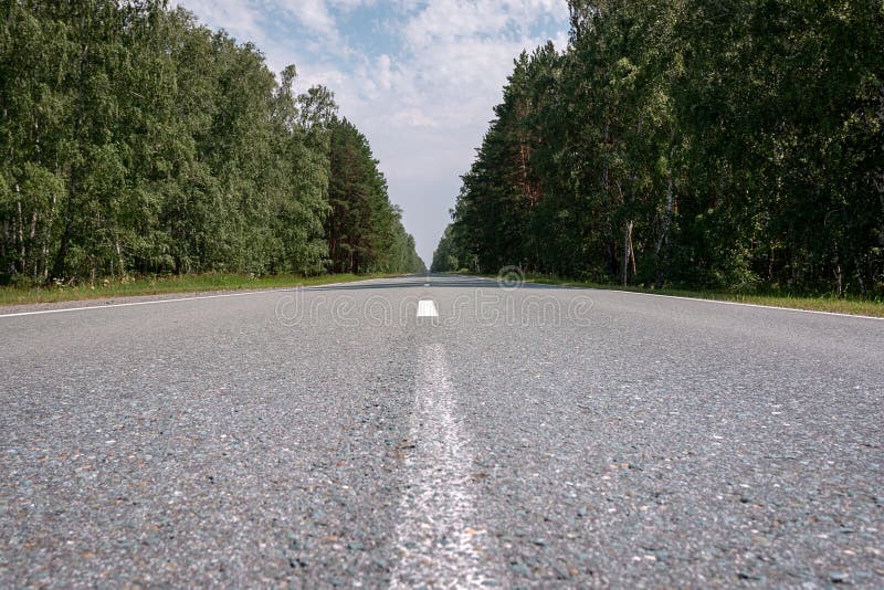 Asphalt Flat Road Winding Along The Slopes Of High Mountains Stock ...