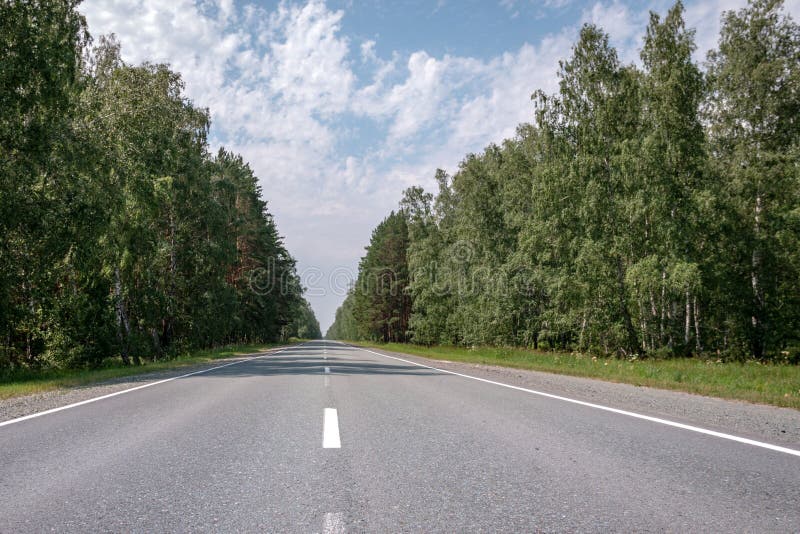 Flat Asphalt Road for Cars with Markings Stock Photo - Image of ...