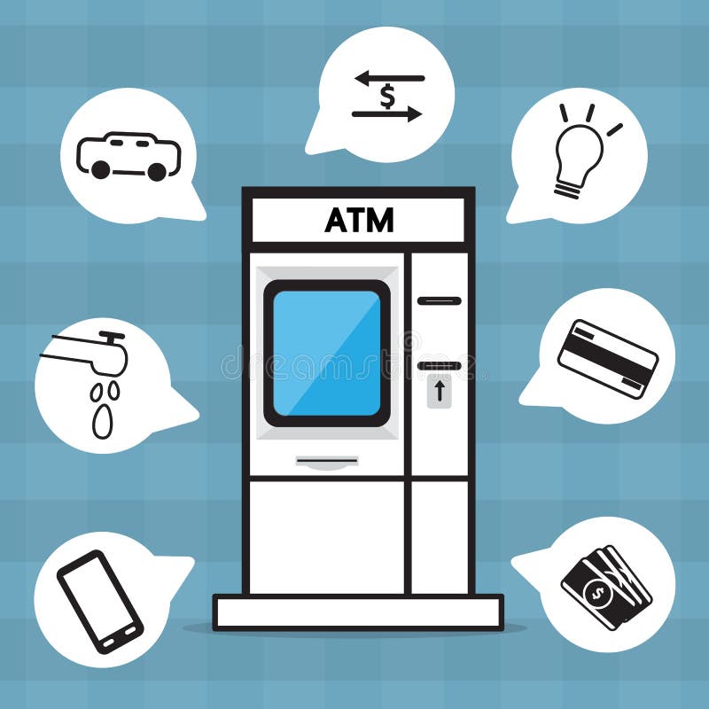 Flat ATM vector design . stock vector. Illustration of electronic ...