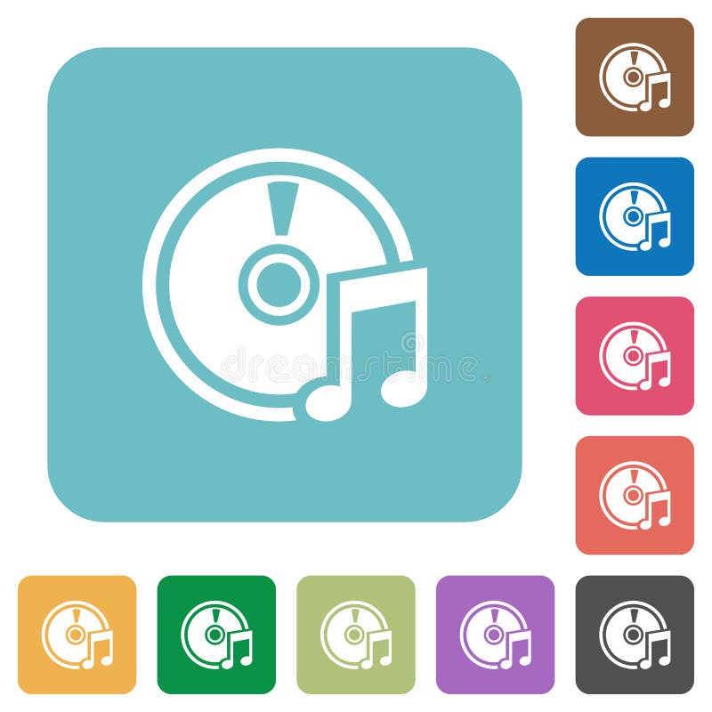 Flat audio CD icons stock vector. Illustration of rhythm - 186395218