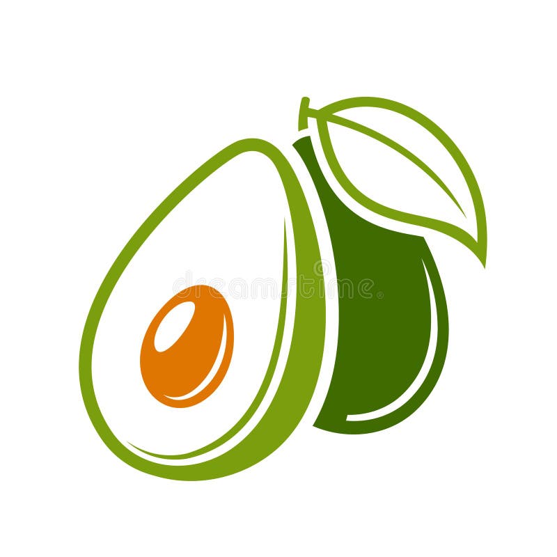 Set of Fresh Avocado Icons Isolated on White Background Stock Vector ...