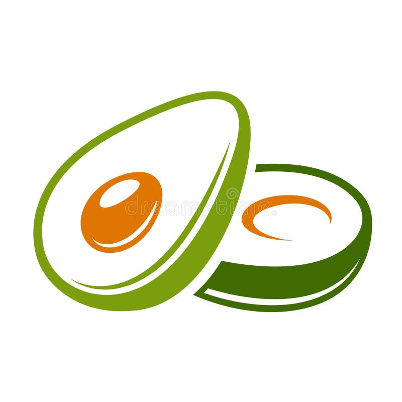 Set of Fresh Avocado Icons Isolated on White Background Stock Vector ...