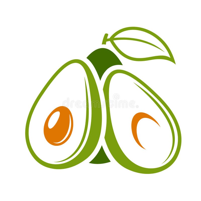 Set of Fresh Avocado Icons Isolated on White Background Stock Vector ...