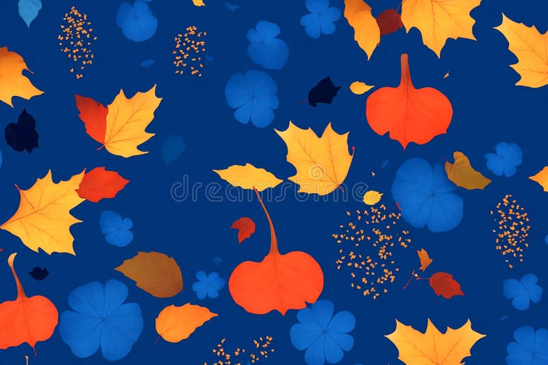 Flat Background for Autumn Celebration with Deep Blue Colour Pattern ...
