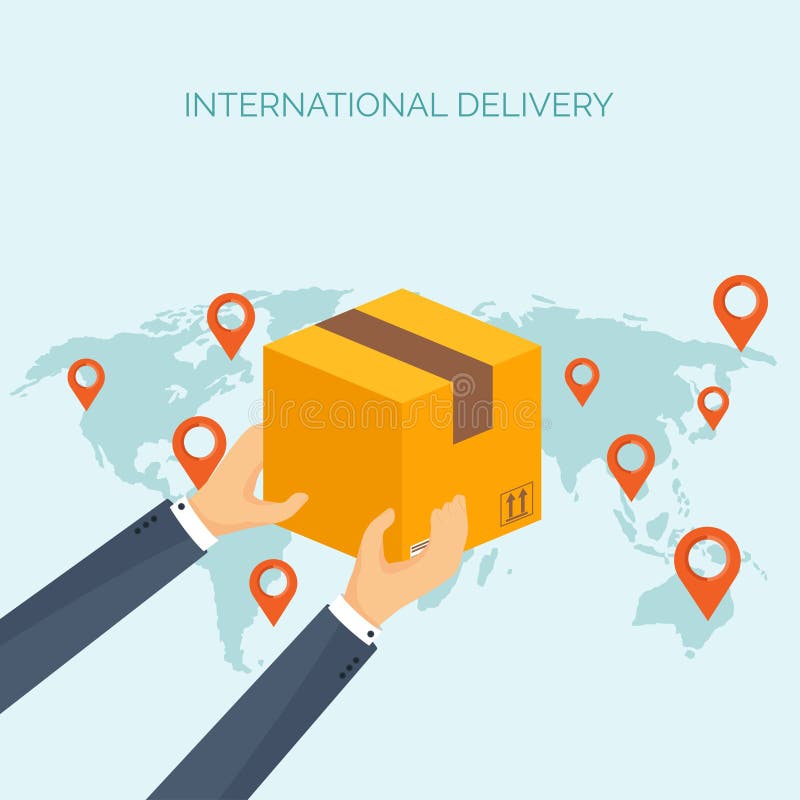 Flat Background. Delivery Packaging. Shipping and Transportation ...