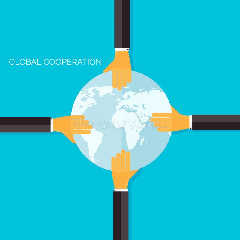 Handshake Around Earth Globe International Business Cooperation Stock ...